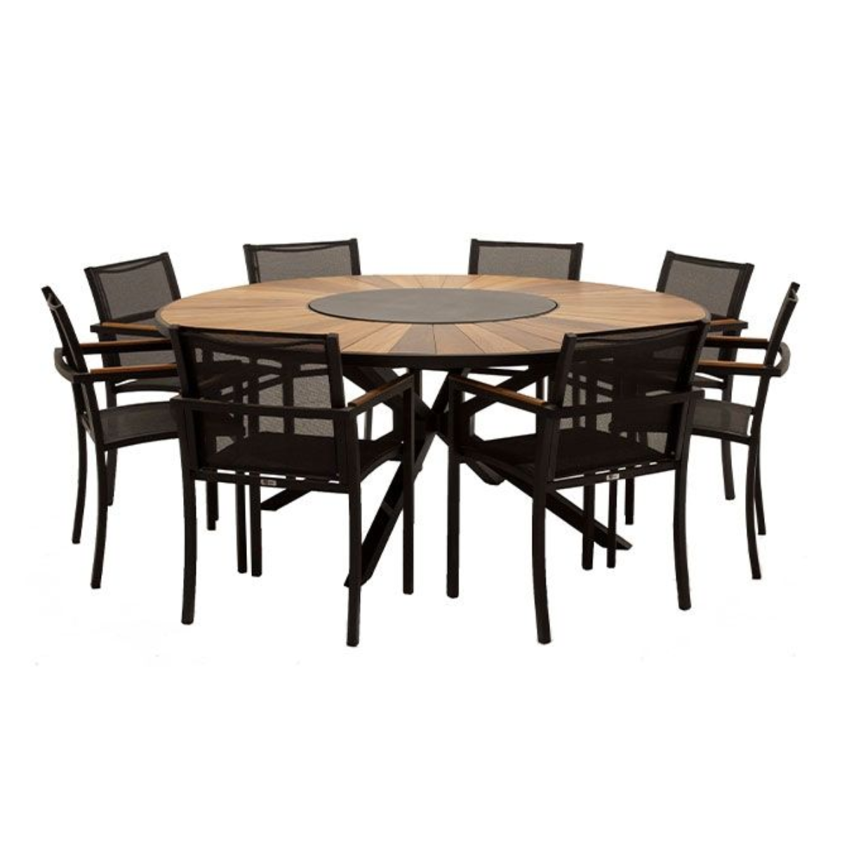 Mesa De Jantar Jasmim Tampo Em Madeira Com Giro Em Alumínio – Forthouse